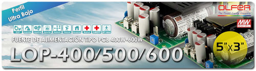 Fuentes de alimentación tipo PCB con perfil ultra-bajo de 400W/500W ...